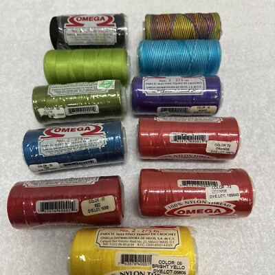 Omega ~ #2 Nylon Thread 300 Yards Lot Of 11 Colors See Desc Great Deal ...