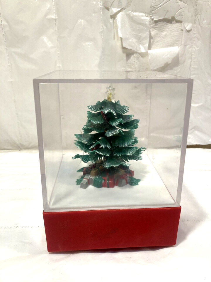Vtg Revolving Musical Revolving Tree Chadwick White Christmas Lighted ...
