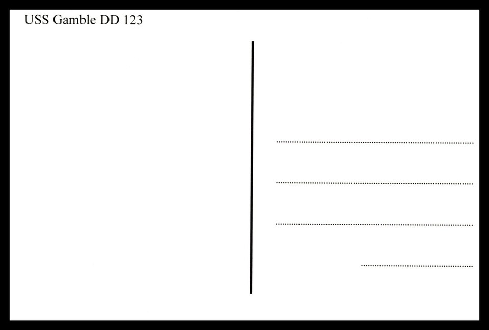 Postcard USS Gamble DD-123 | eBay