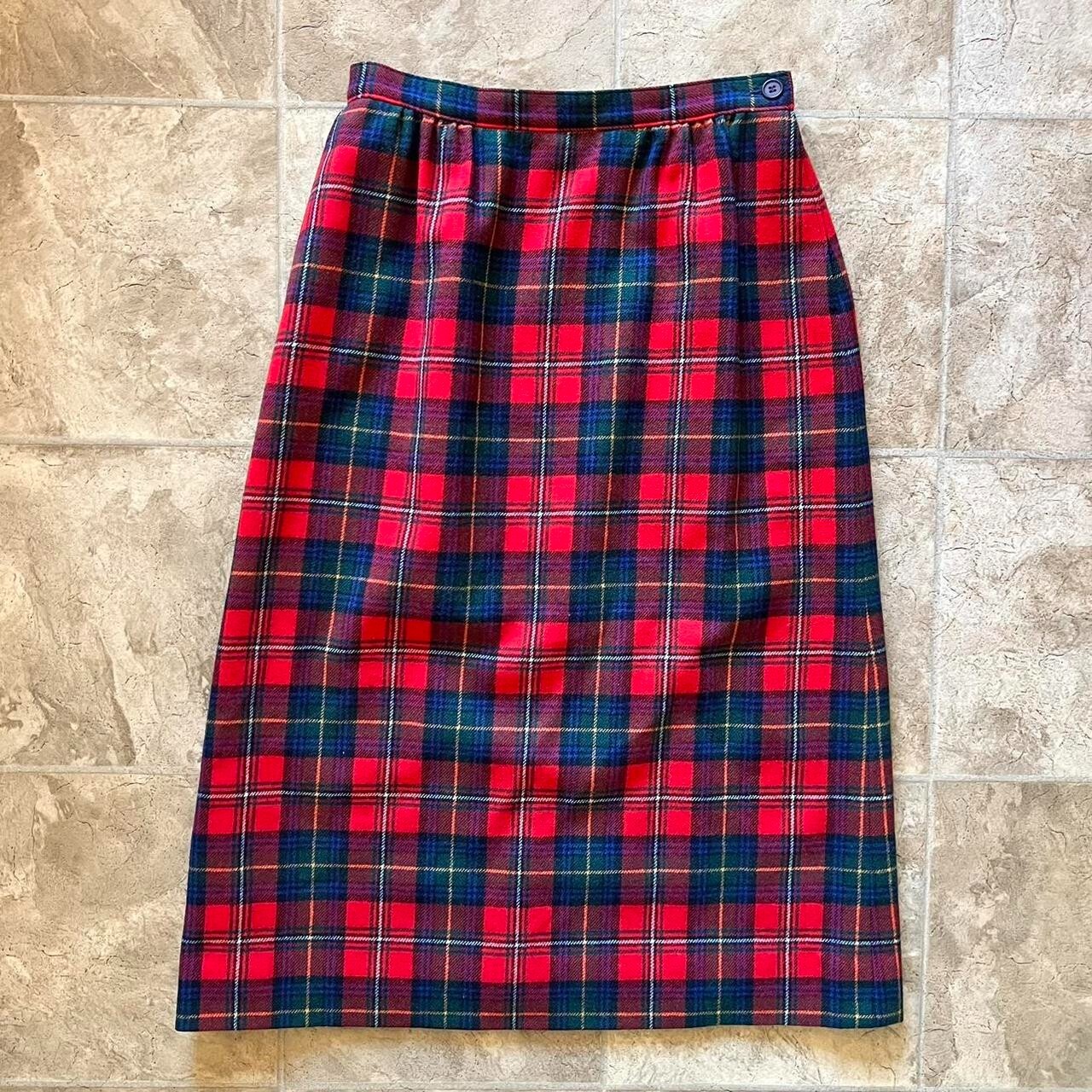 Vintage 1950s Pendleton Tartan Red Blue Plaid Wool Mi… - Gem