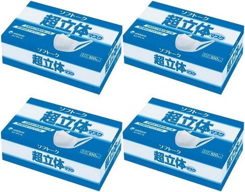 100 pcs × 4 Box 3D Mask Unicharm Super Comfy Face Mask Normal Size Made ...