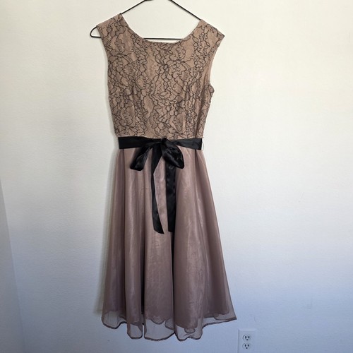 Dress Barn Women's Brown Lace Overlay Dress Size 4 | eBay