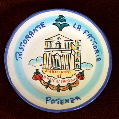BUON RICORDO PLATE SOLIMENE VIETRI ITALIAN CERAMIC POTENZA STRASCINATI ...