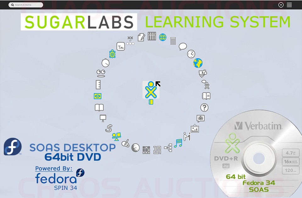 Fedora 34 SOAS Kids Sugar Learning LINUX INSTALL & LIVE 64bit DVD | eBay