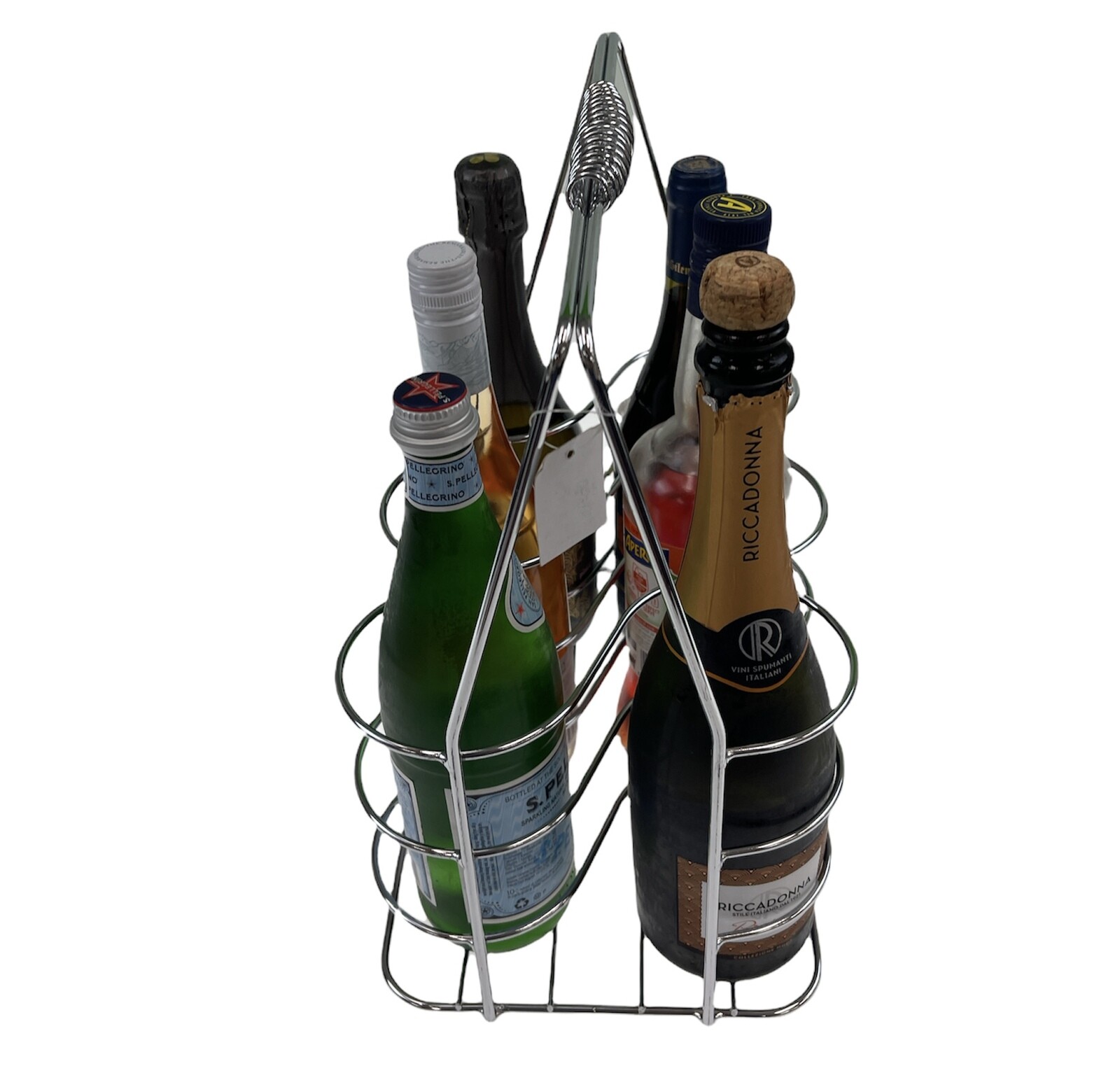 6 Bottle Carrier with Handle Wine Water Transport Holder Rack - Steel ...