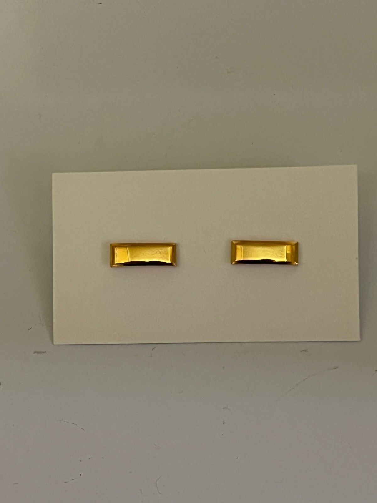 US ARMY 2ND LIEUTENANT MINI SIZE PAIR OF ARMY ISSUE GOLD RANK INSIGNIA ...