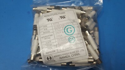 100 PCS ,Miniature Fuse, 65TS, Slow Burning, 250V 20A, RoHS | eBay