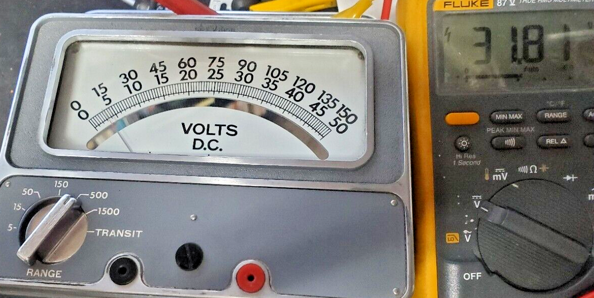 Vintage Phaostron Laboratory DC voltmeter 0-5, 15, 50, 150, 500, 1500 ...