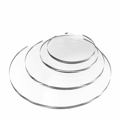 Clear Acrylic Perspex® Round Circular Plastic Discs - 5mm Thick Various ...