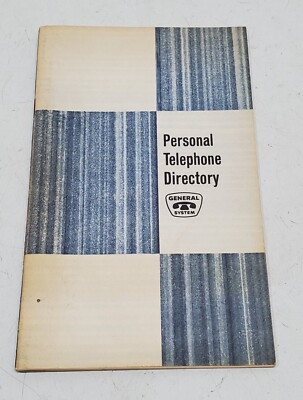 Vintage 50s General Telephone System Personal Telephone Directory ...