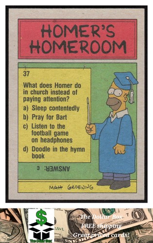 1990 Topps The Simpsons #39 Quiet! Genius at work, man! - | eBay