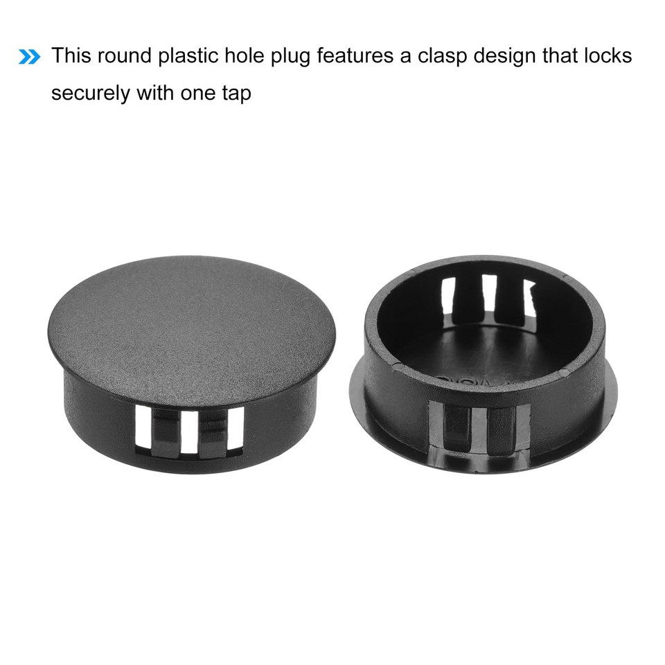 100PCS 28mm1 1/8" Black Plastic Hole Plugs Flush Type Panel Hole Plugs ...