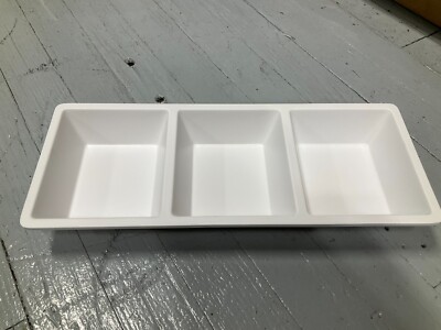 WHITE Serving Dish 3 Section Divided Platter Condiment Dish | eBay