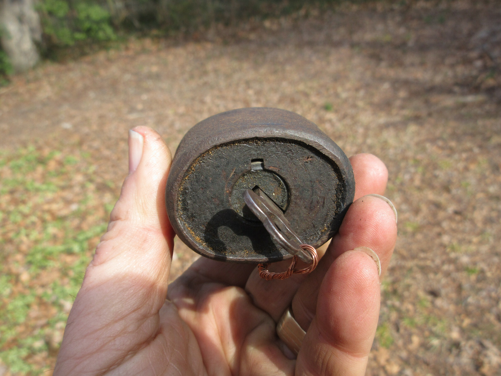 Antique Very Old Civil War site dug Bag Style Padlock 3 1/2" WORKS WITH ...