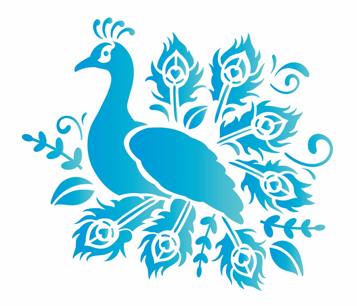 Peacock Wall Stencil