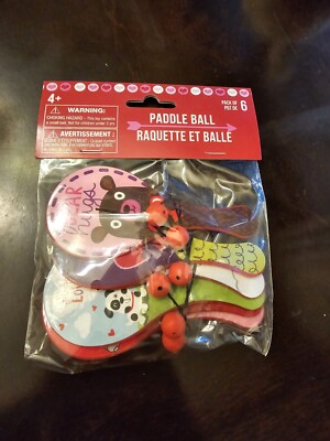 Plastic Valentine Mini Paddle Ball Sets, 6-ct New | eBay