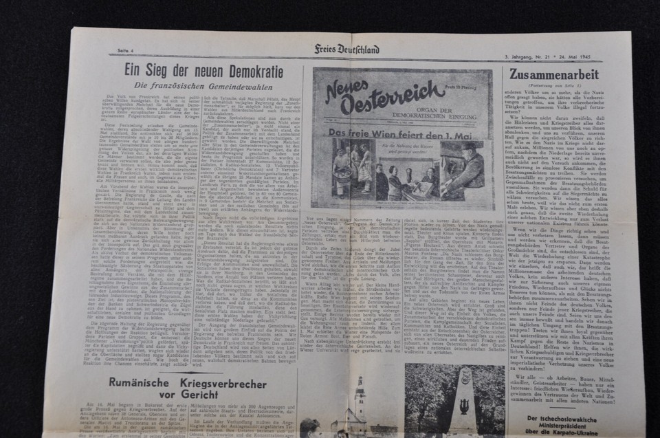 Original WWII Red Army Newspaper Freies Deutschland BERLIN 1945 - RARE ...