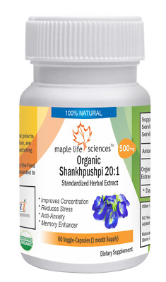 ORGANIC Shankhpushpi 20:1 Extract Capsules Convolvulus Pluricaulis No ...