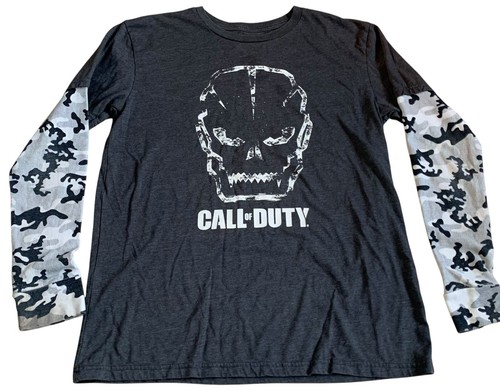 Call Of Duty Shirt Mens Small Gray Camo Thermal Long Sleeve Gamer Nuke ...
