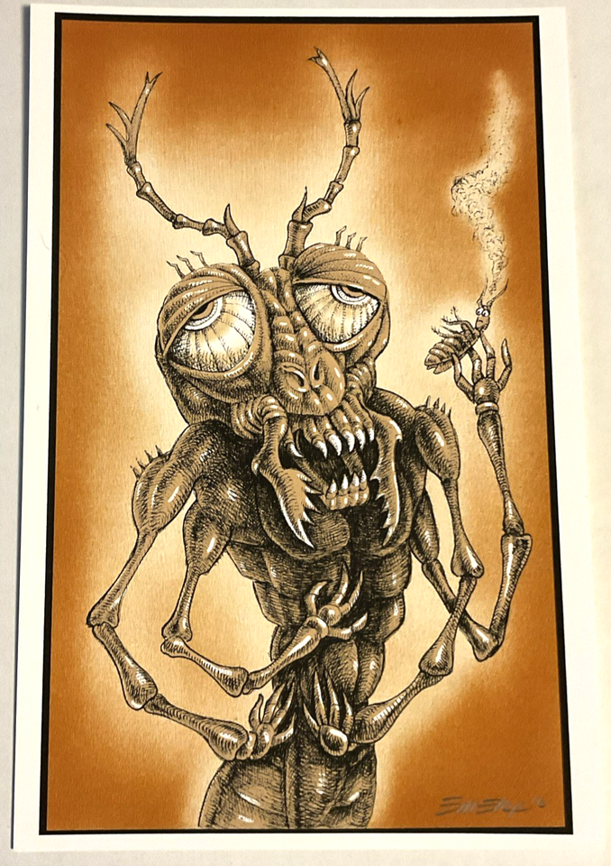 2016 EMEK Bug Smoking Roach Screenprint Signed Fantasy Pop Art Print ...