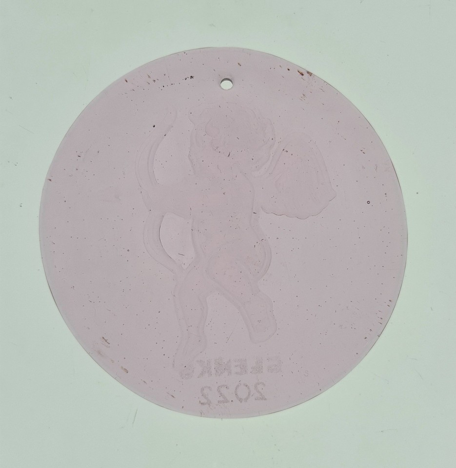 Blenko Handmade Glass Cupid Suncatcher Ornament in Pink Ice Signed | eBay