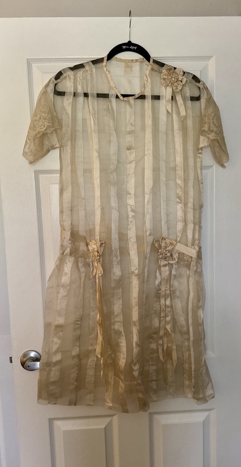 1920s Flapper Dress With Ribbon Work - Gem