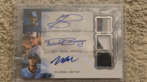 2013 Bowman Inception Profar Bundy Myers Triple Auto Patch Card /5 ...