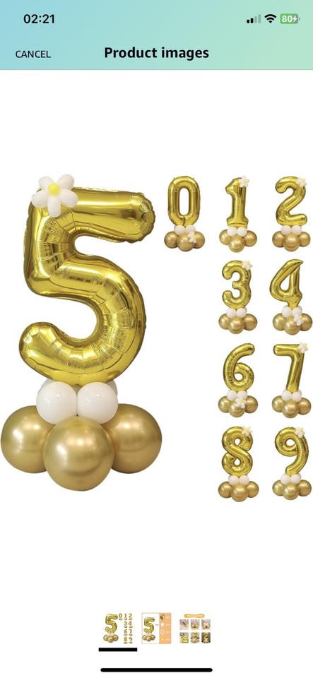 40 Inch Gold Large Numbers Balloon 0-9(Zero-Nine) Birthday Party ...