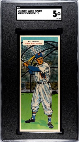 1955 Topps Double Headers Roy Sievers/Art Fowler Card #79/80- SGC ...