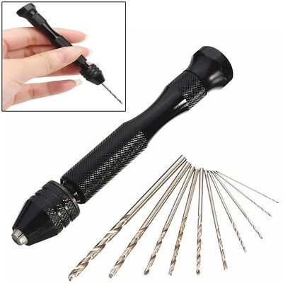 Drill Bit Set Hand Model Craft Rotary Tools + 10 Twist Drill Bit 0.8-3 ...