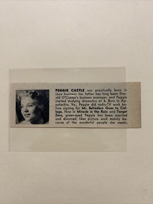 Peggie Castle Target Zero & Marla English 1956 Hollywood Star Panel | eBay