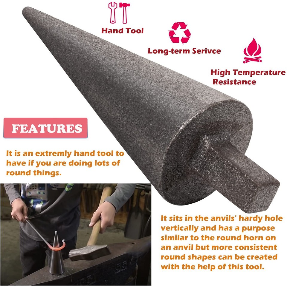 Vintage Blacksmith Anvil Mandrel Metal Forming Cone 1 inch Hardy Steel ...