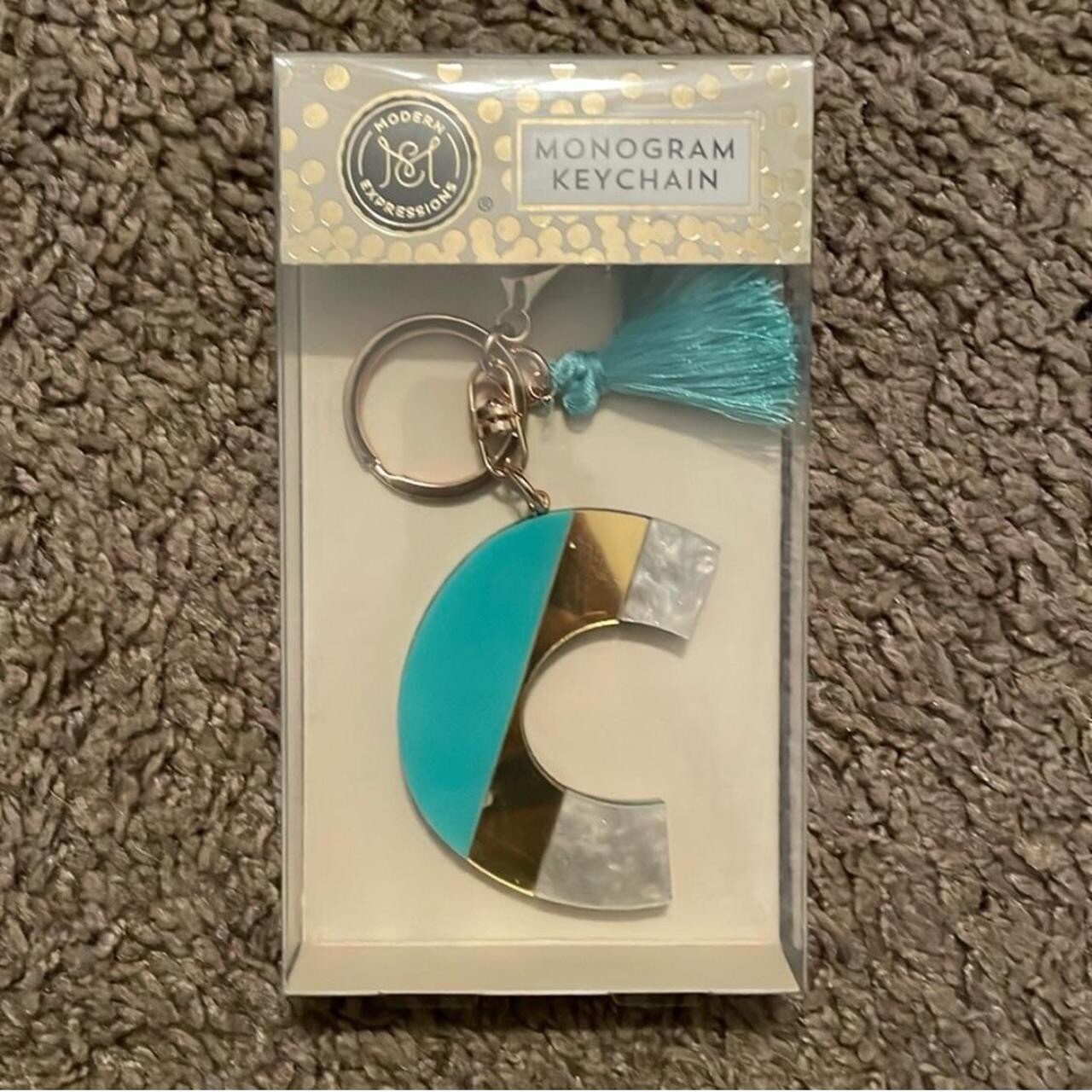 Modern Expressions Monogram Letter C Keychain | eBay
