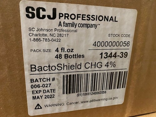 (CASE 48) STERIS 134439 SURGICAL SCRUB, BACTOSHIELD CHG 4%, 4 OZ, Exp ...