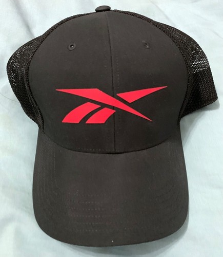 RARE BLACK REEBOK PERFORMANCE FLEX TRUCKER HAT CAP TOP SPORTS WORKOUT ...