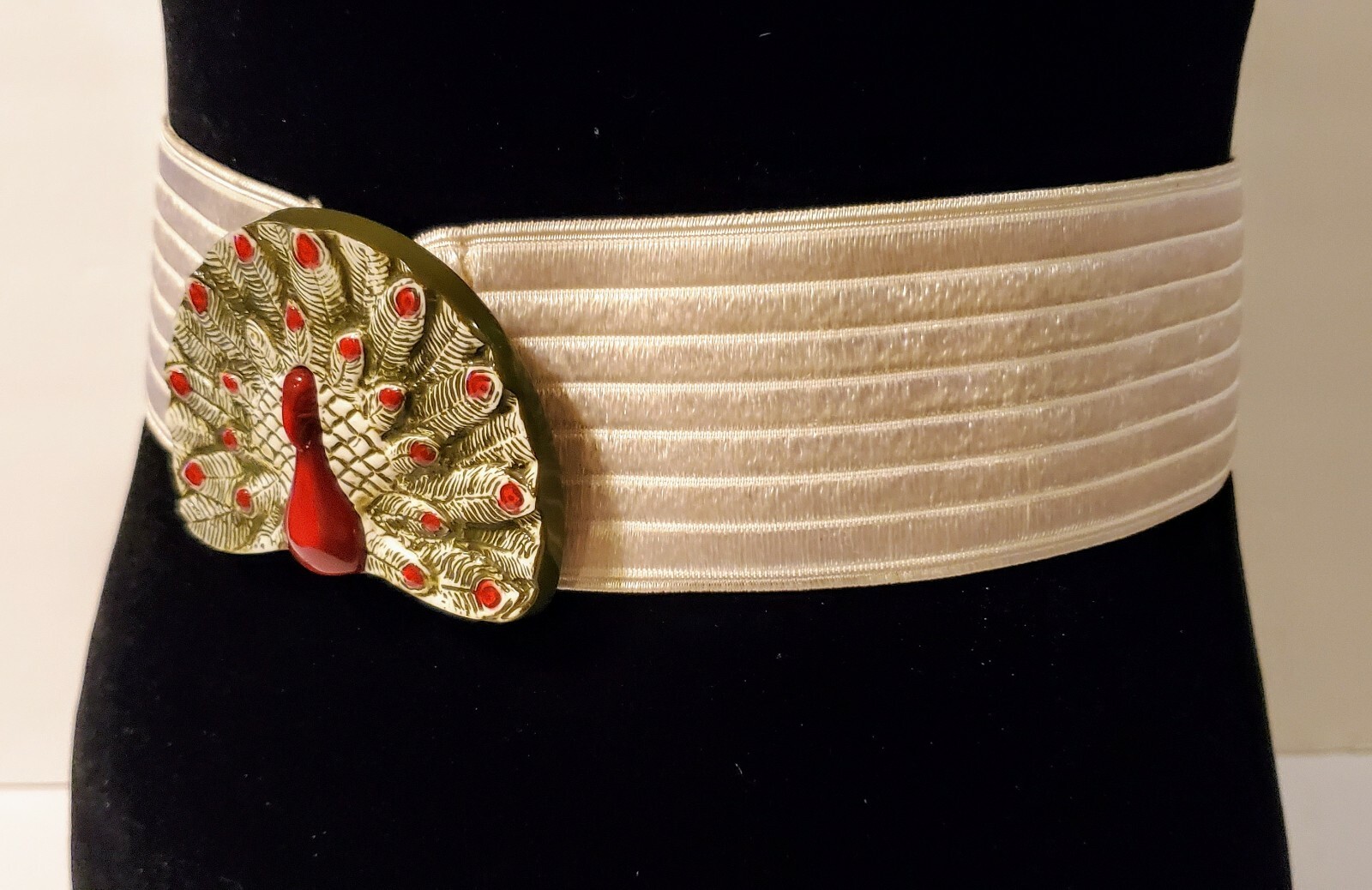 Vintage 80s Charmant Belts Inc Beverly Hills Resin Peacock Red Bird ...