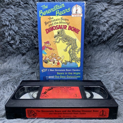 The Berenstain Bears And Missing Dinosaur Bone VHS Tape 1990 Blue Box ...