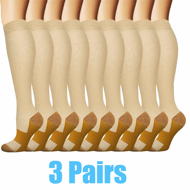 Women Men 20-30 mmHg Copper Compression Socks for Reduce Swelling ...