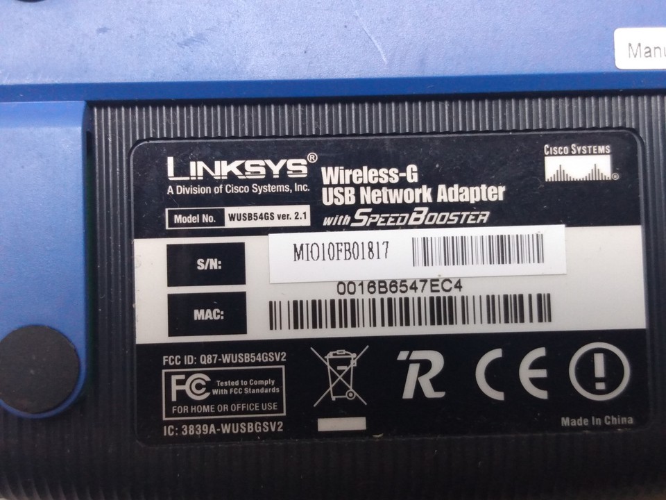 Cisco Linksys Wireless-G USB Network Adapter Speed Booster | eBay