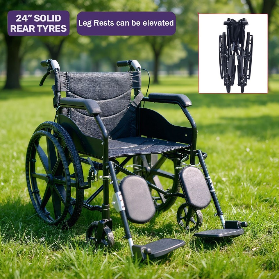 3 Stype Folding Wheelchair Elevating Padded Leg Rest Supports Self ...