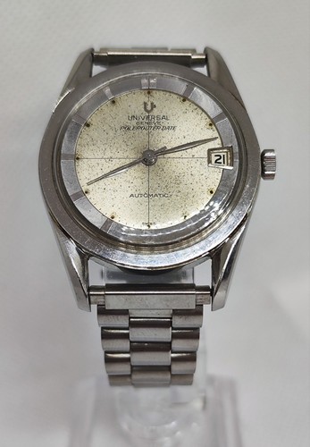 Vintage Genta Universal Geneve Polerouter Date Cal 218-2 Silver Dial ...