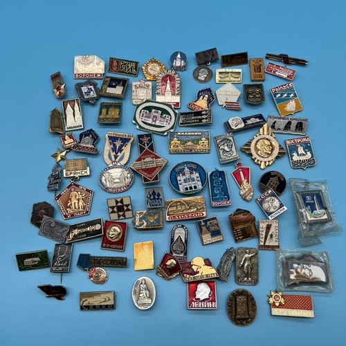 70 Vintage Russian Military Lapel Pins Russian Ship Vladimir Lenin and ...