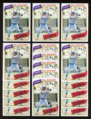 Lot of 18: 1980 Topps BILL BUCKNER Baseball Cards #135 ~ NM+ ~ Cubs ...