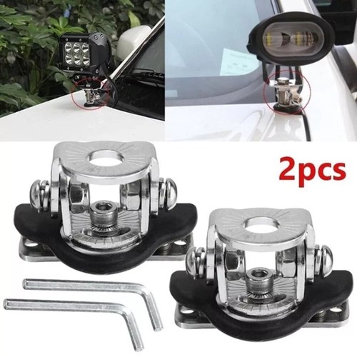 2X CAR BONNET MOUNTING BRACKET HOOD CLAMP LED SPOT WORK LIGHT BAR 4WD ...