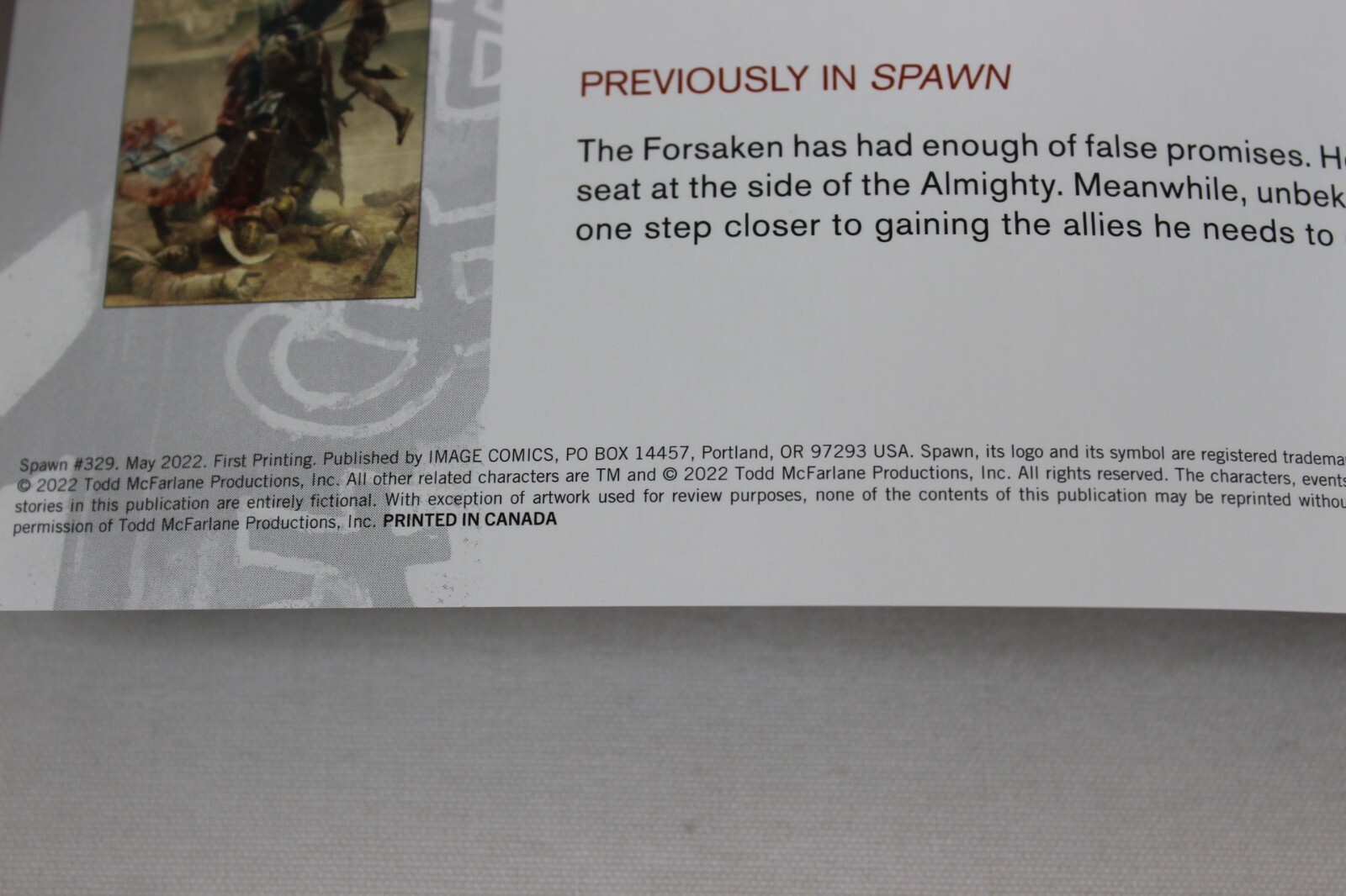 Spawn #329 Francesco Mattina Cover A Variant 2022 Image Comics VF- | eBay