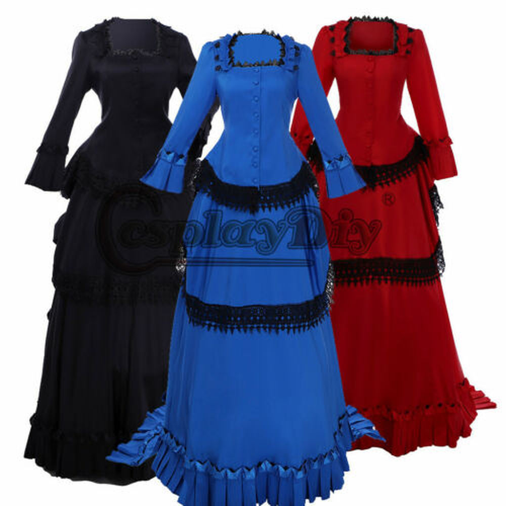 Victorian Gothic Bustle Dress Medieval Renaissance Victorian Steampunk ...