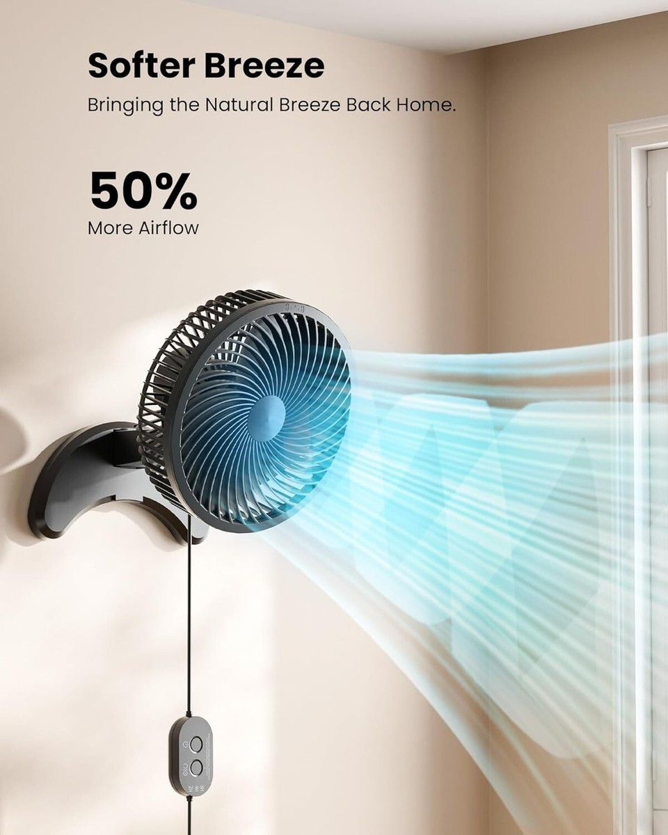 Red Mini Wall Mount Fan LEDIARY Wall Mount Fan With Remote 10 Inch