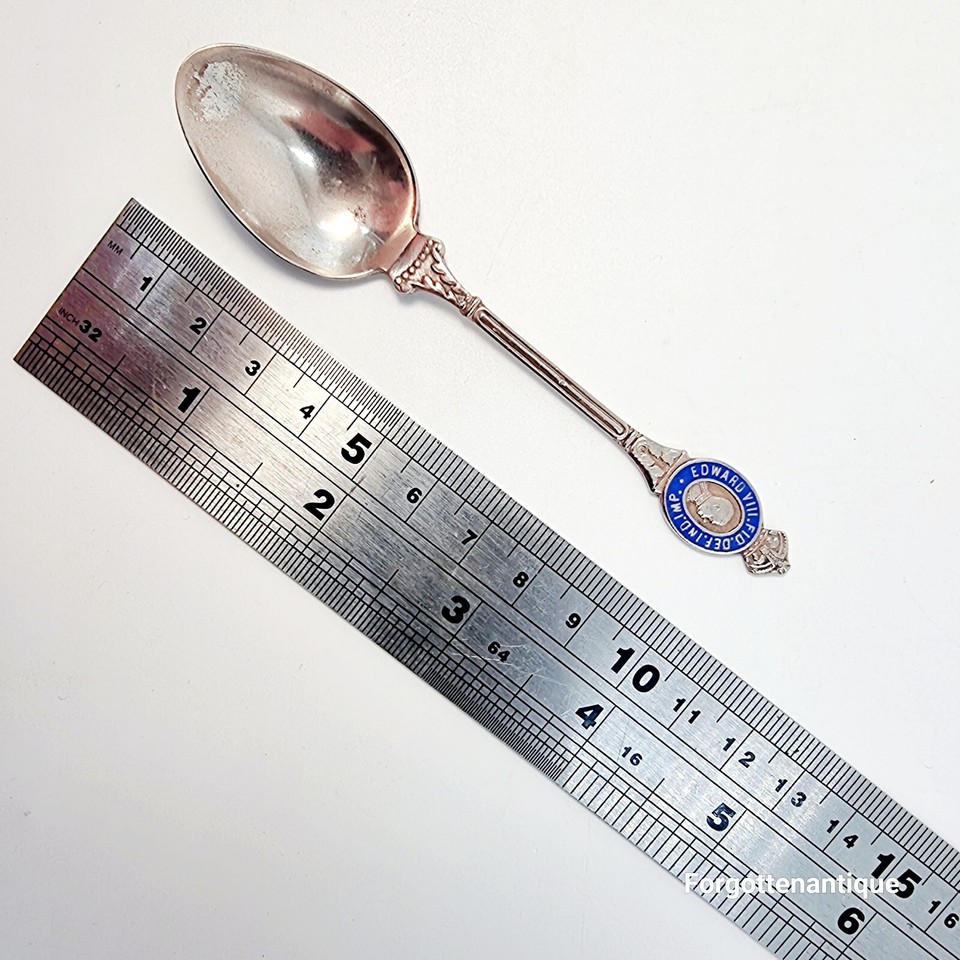 1936 EDWARD VIII ABDICATED KING CORONATION ENAMEL SOUVENIR TEA SPOON 4⅓ ...