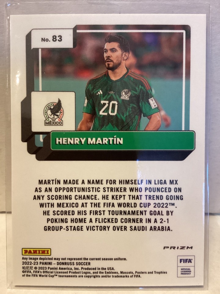 2022-23 Panini Donruss Fifa Asia Tmall Henry Martin Photon SP Mexico | eBay
