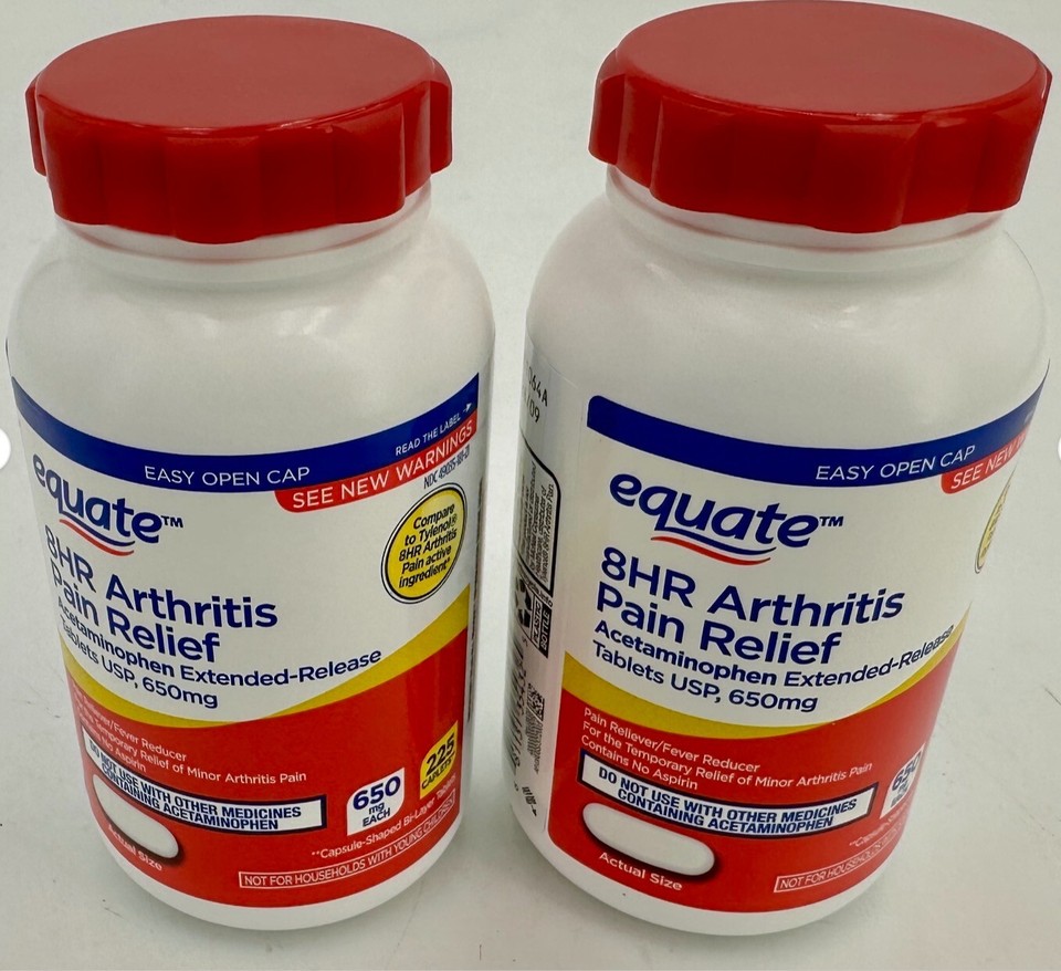 (2 PACK) Equate 8 Hour Arthritis Pain Relief, 650 Mg, 225 Caplets EXP ...